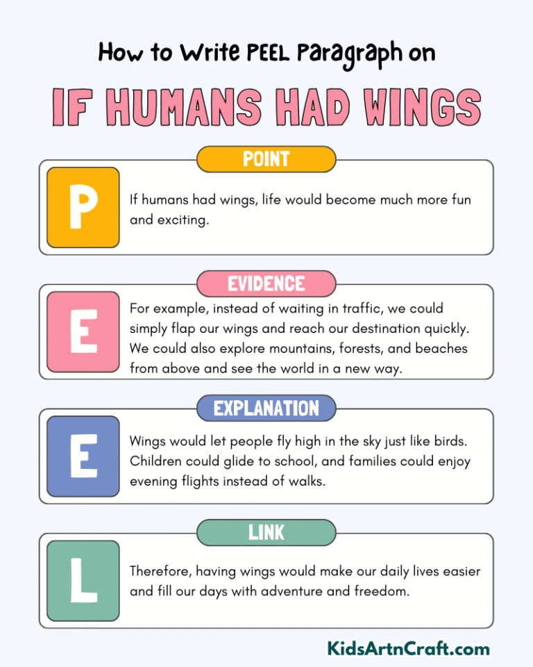 Paragraph on If Humans Had Wings - Kids Art & Craft