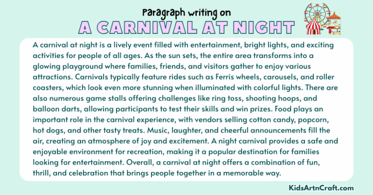 Paragraph on A Carnival at Night - Kids Art & Craft