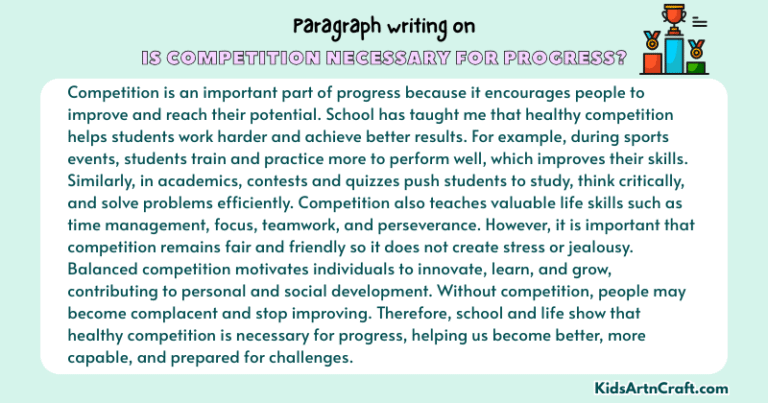 Paragraph on Is Competition Necessary For Progress? - Kids Art & Craft