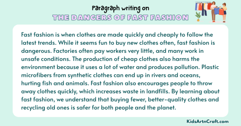 Paragraph on The Dangers Of Fast Fashion - Kids Art & Craft