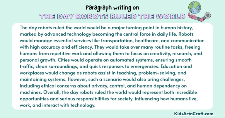 Paragraph on The Day Robots Ruled the World - Kids Art & Craft