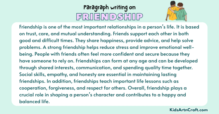 Paragraph on Friendship - Kids Art & Craft