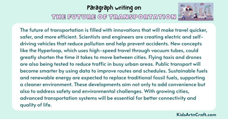 Paragraph on The Future of Transportation - Kids Art & Craft