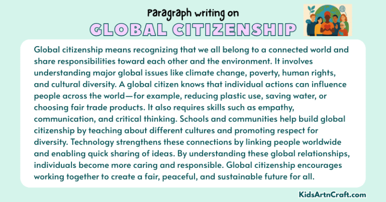 Paragraph on Global Citizenship - Kids Art & Craft