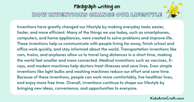 Paragraph On How Inventions Change Our Lifestyle - Kids Art & Craft