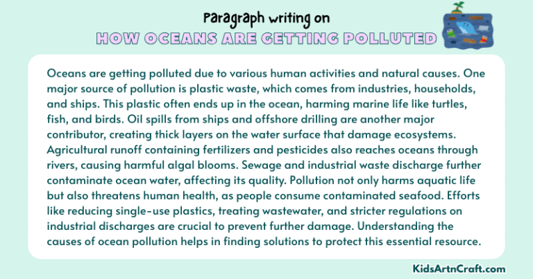 Paragraph on How Oceans Are Getting Polluted - Kids Art & Craft