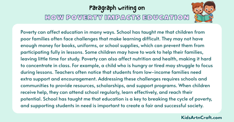 Paragraph on How Poverty Impacts Education - Kids Art & Craft