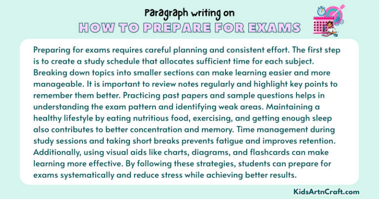 Paragraph on How to Prepare for Exams - Kids Art & Craft