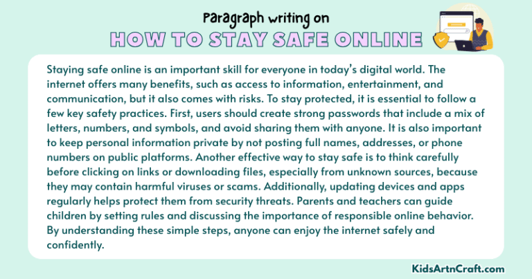 Paragraph on How to Stay Safe Online - Kids Art & Craft