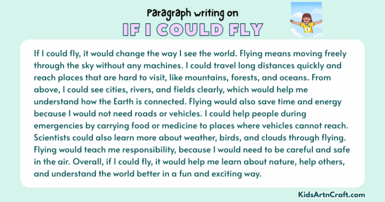 Paragraph on If I Could Fly - Kids Art & Craft