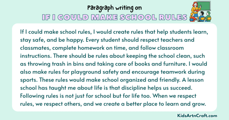 Paragraph on If I Could Make School Rules - Kids Art & Craft