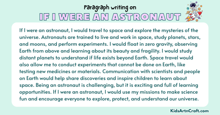 Paragraph on If I Were An Astronaut - Kids Art & Craft