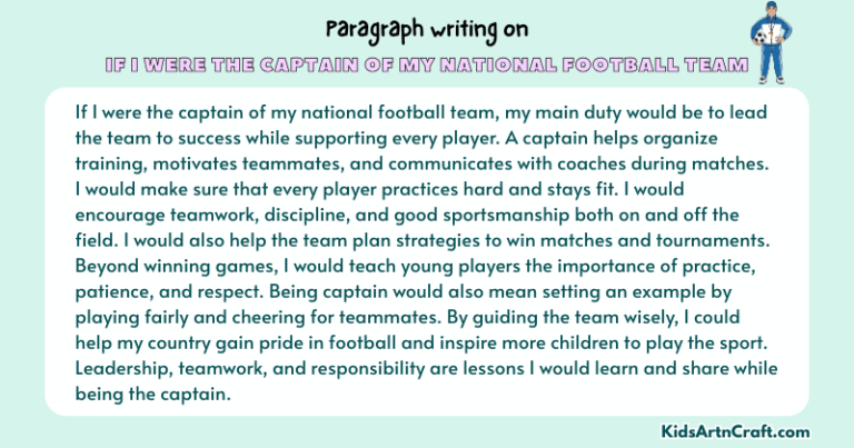 Paragraph on If I Were the Captain of My National Football Team - Kids ...