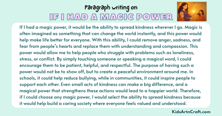 Paragraph on If I Had a Magic Power - Kids Art & Craft