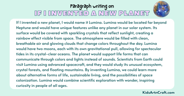Paragraph on If I Invented a New Planet - Kids Art & Craft