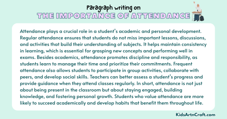 Paragraph on The Importance of Attendance - Kids Art & Craft