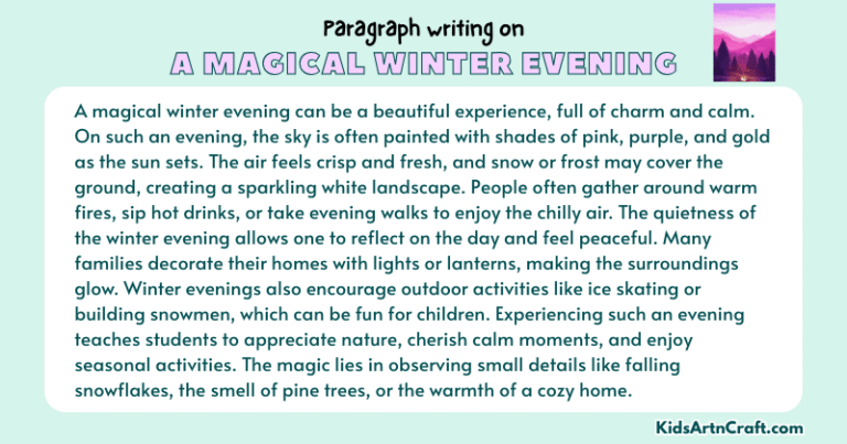 Paragraph on A Magical Winter Evening - Kids Art & Craft