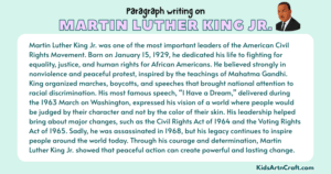 Paragraph on Martin Luther King Jr. - Kids Art & Craft