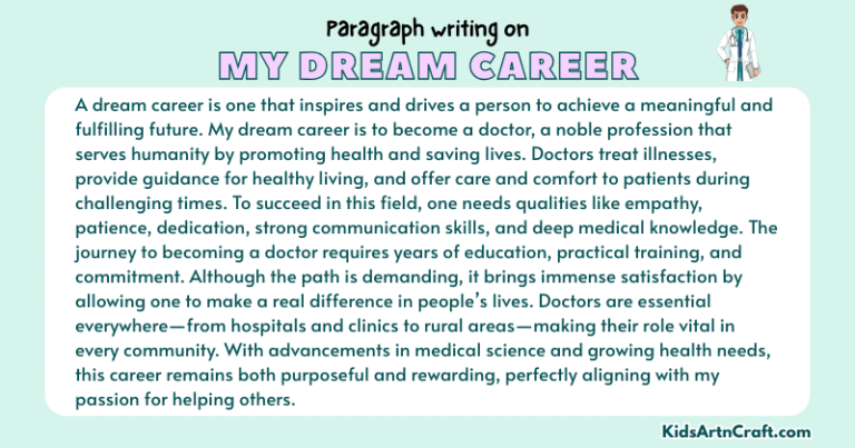 Paragraph on My Dream Career - Kids Art & Craft