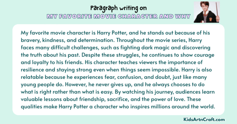 Paragraph on My Favorite Movie Character and Why - Kids Art & Craft