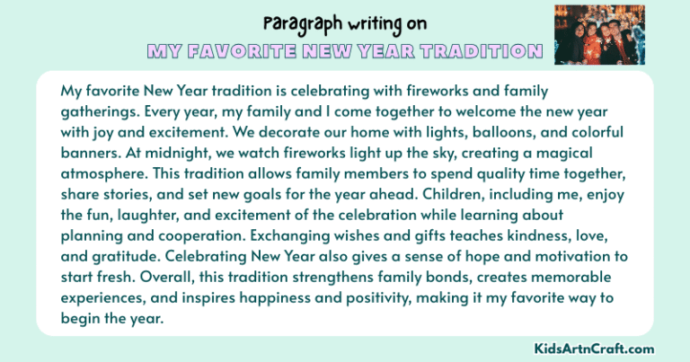 Paragraph on My Favorite New Year Tradition [2026] - Kids Art & Craft