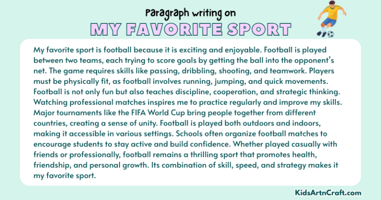 Paragraph on My Favorite Sport - Kids Art & Craft