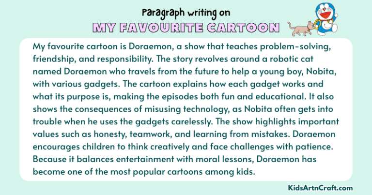Paragraph on My Favourite Cartoon - Kids Art & Craft