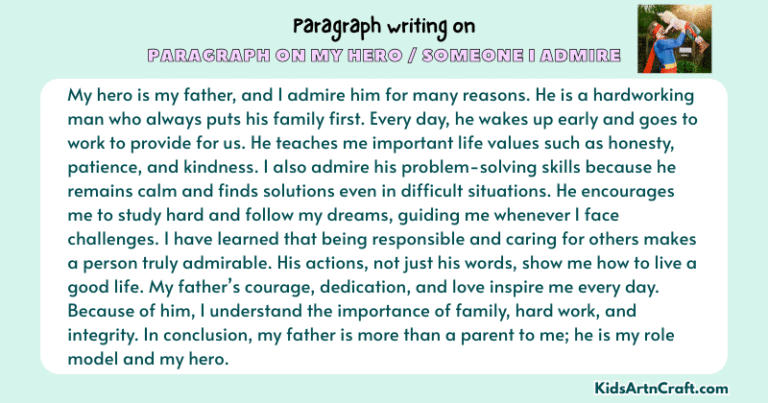Paragraph on My Hero / Someone I Admire - Kids Art & Craft