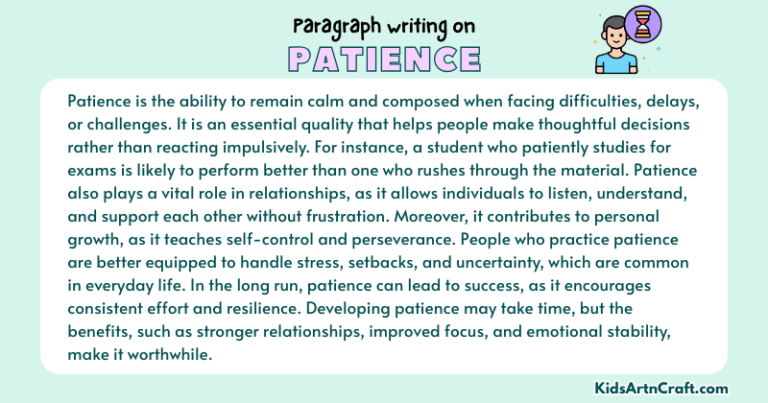 Paragraph on Patience - Kids Art & Craft