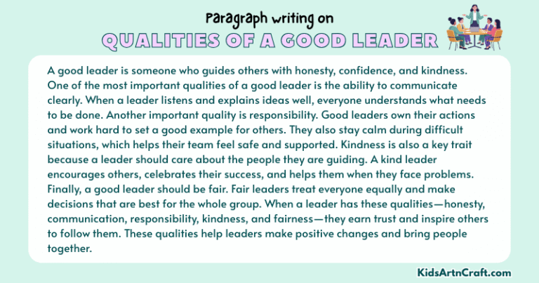 Paragraph on Qualities Of A Good Leader - Kids Art & Craft
