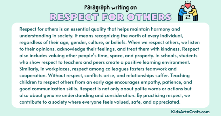 Paragraph on Respect for Others - Kids Art & Craft