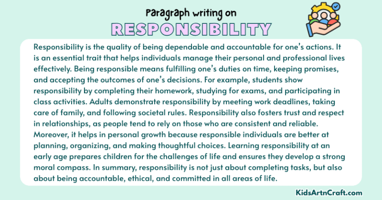 Paragraph on Responsibility - Kids Art & Craft