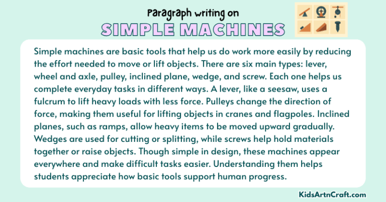 Paragraph on Simple Machines - Kids Art & Craft