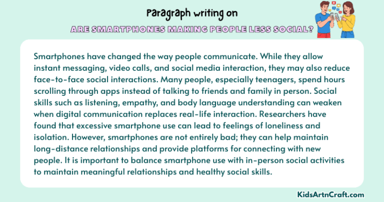 Paragraph on Are Smartphones Making People Less Social? - Kids Art & Craft