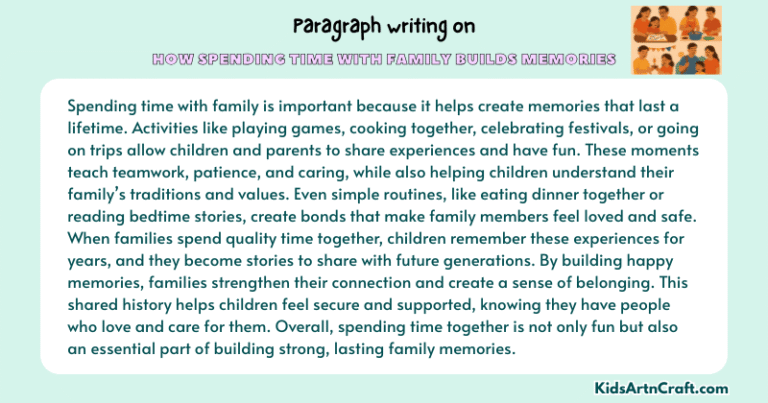 Paragraph on How Spending Time With Family Builds Memories - Kids Art ...