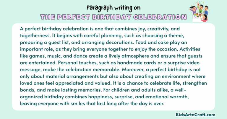 Paragraph on The Perfect Birthday Celebration - Kids Art & Craft