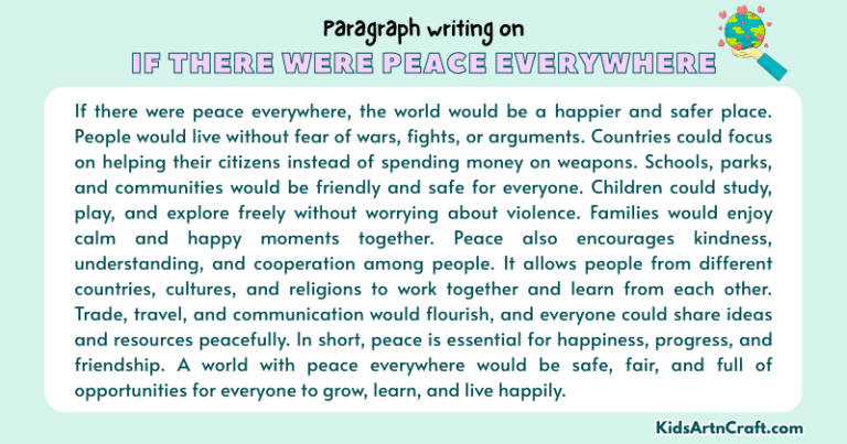 Paragraph on If There Were Peace Everywhere - Kids Art & Craft