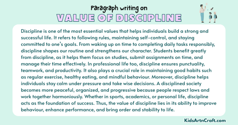 Paragraph on Value of Discipline - Kids Art & Craft