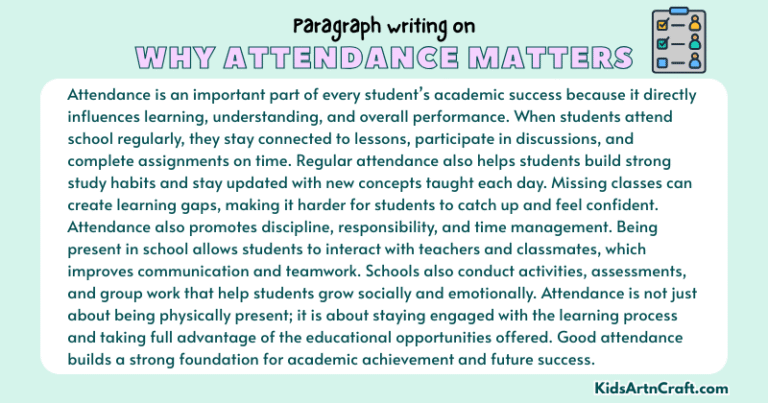 Paragraph on Why Attendance Matters - Kids Art & Craft