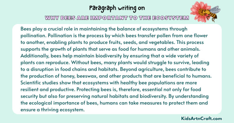 Paragraph on Why Bees Are Important to the Ecosystem - Kids Art & Craft