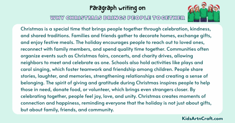 Paragraph on Why Christmas Brings People Together - Kids Art & Craft