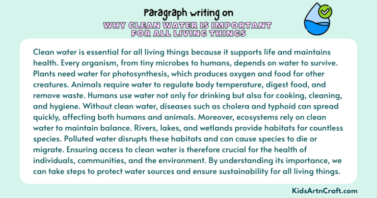 Paragraph on Why Clean Water Is Important for All Living Things - Kids ...