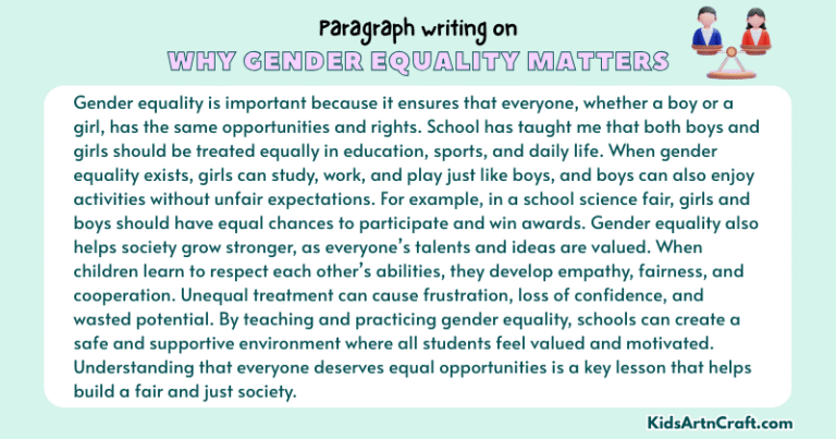 Paragraph on Why Gender Equality Matters - Kids Art & Craft