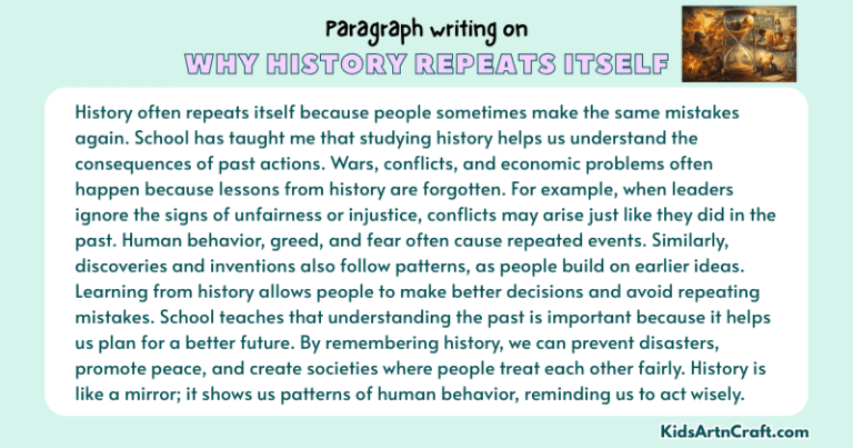Paragraph on Why History Repeats Itself - Kids Art & Craft