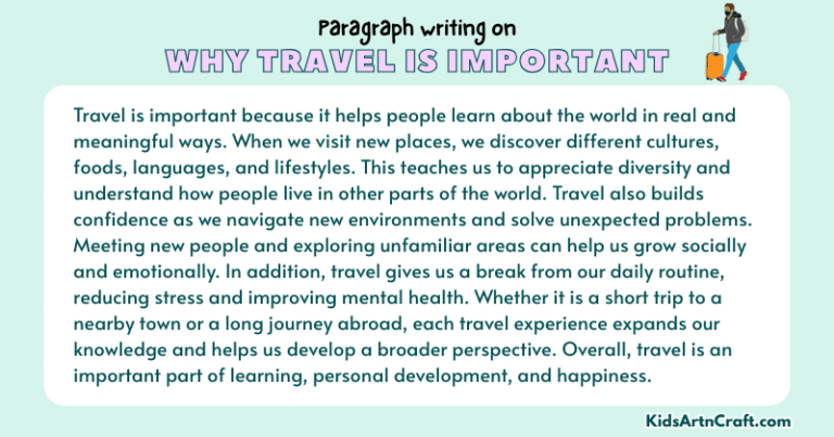 Paragraph on Why Travel Is Important - Kids Art & Craft