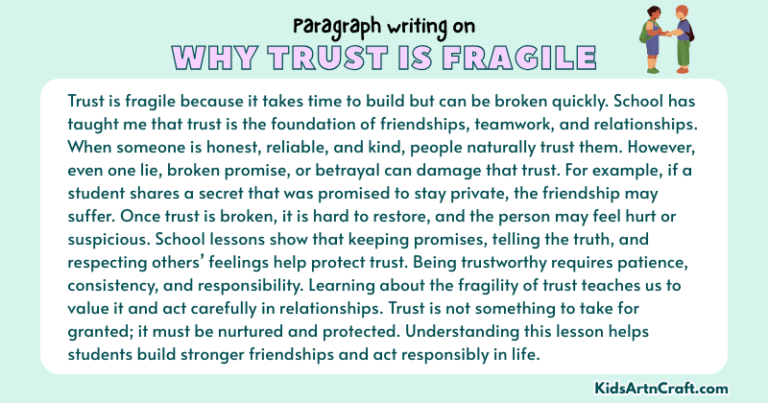 Paragraph on Why Trust Is Fragile - Kids Art & Craft