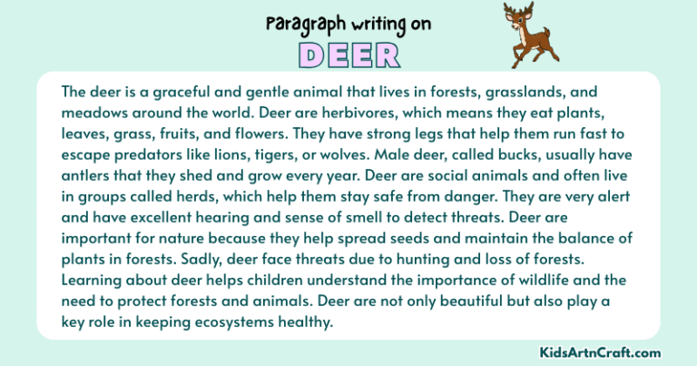 Paragraph on Deer - Kids Art & Craft