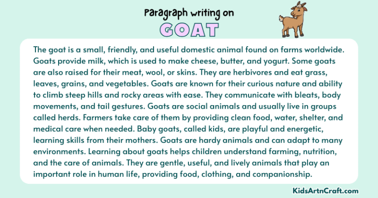 Paragraph on Goat - Kids Art & Craft