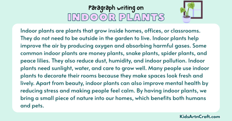 Paragraph on Indoor Plants - Kids Art & Craft