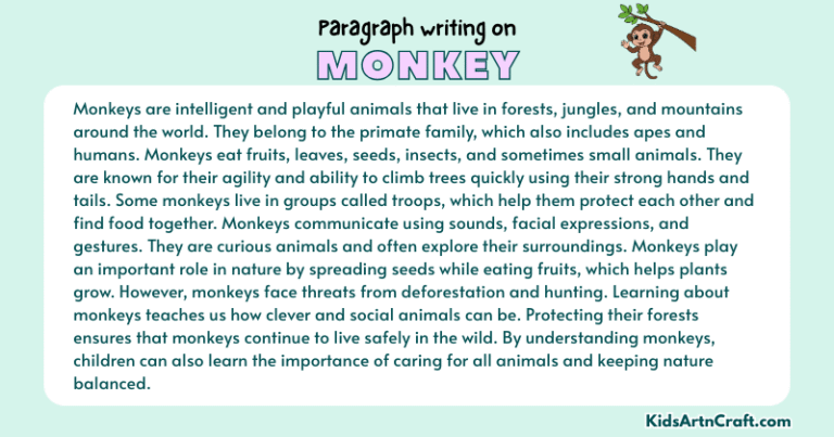 Paragraph on Monkey - Kids Art & Craft